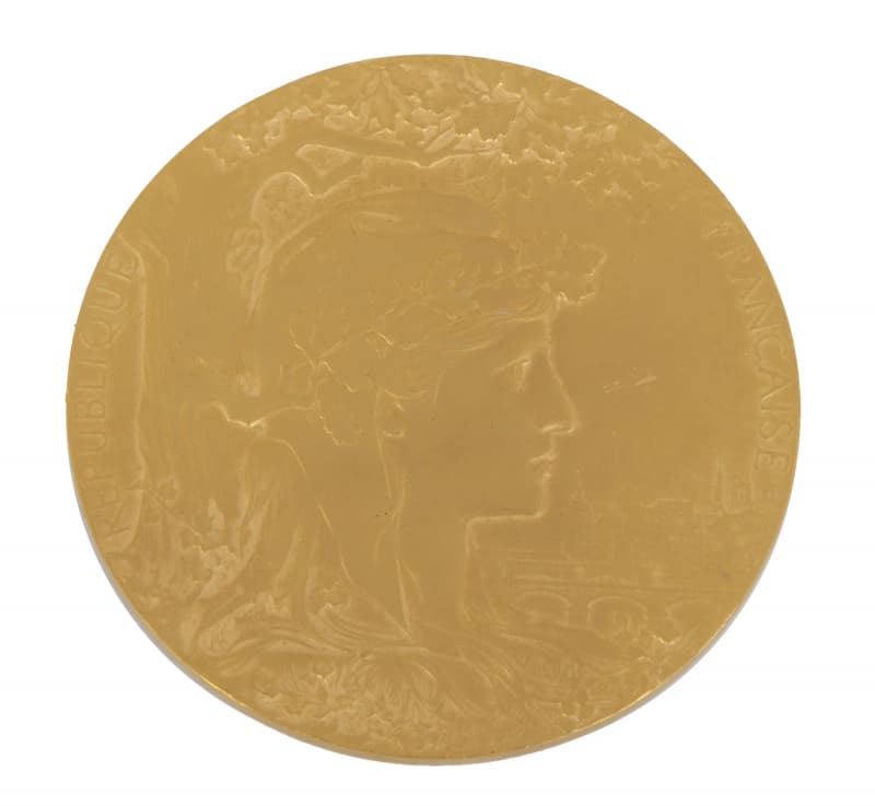 1900 PARIS OLYMPICS GILT BRONZE COMMEMORATIVE MEDAL